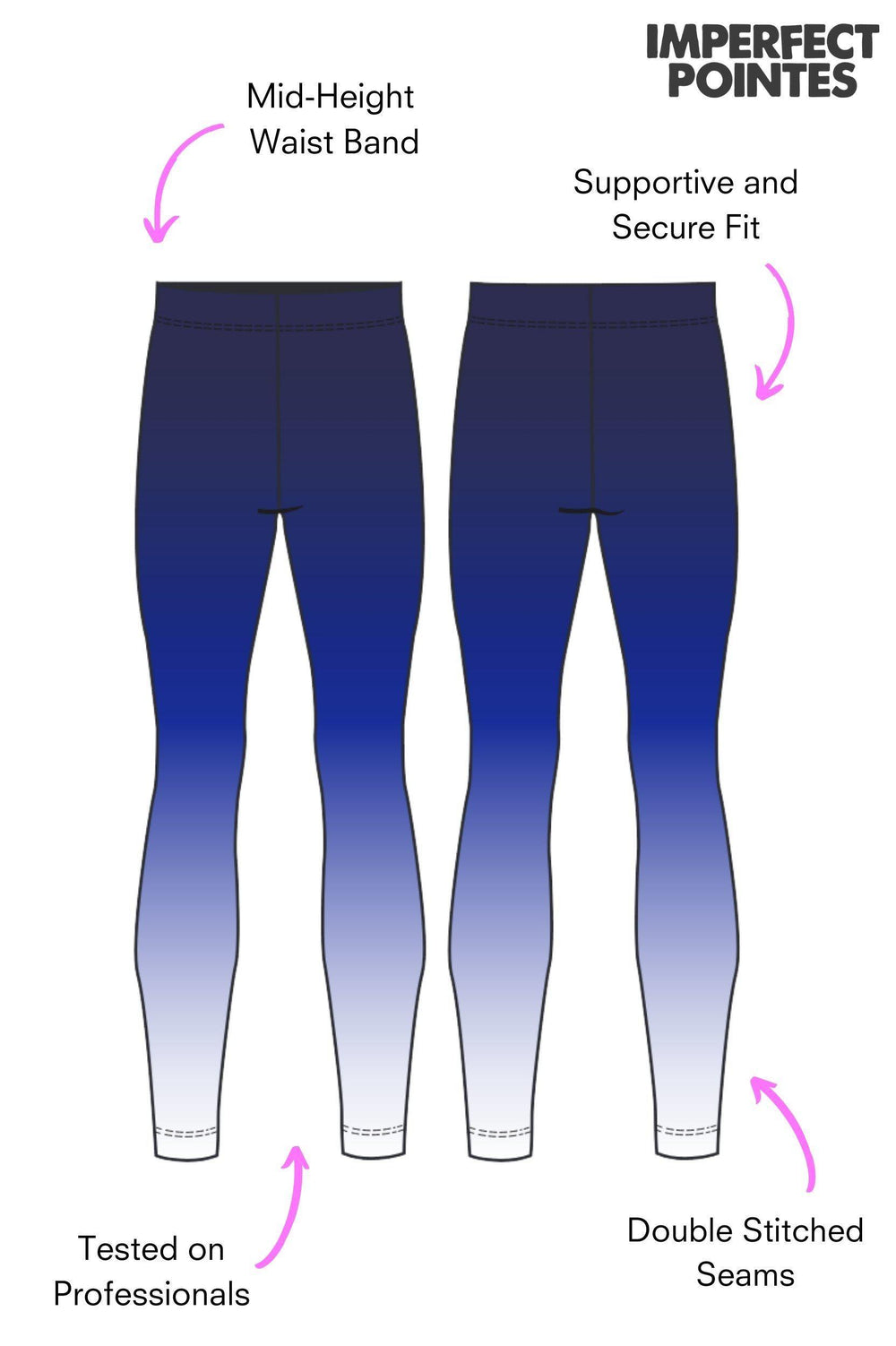 Men's Po Delta Dance Tights - Ocean Blue Ombre